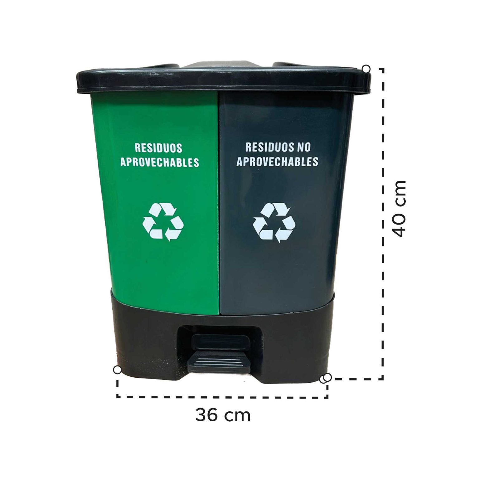 Canecas plásticas dobles para reciclaje - Triple Clean