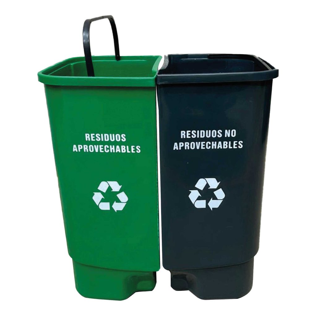 Canecas plásticas dobles para reciclaje - Triple Clean